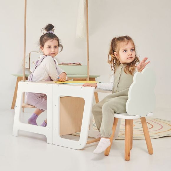 Wuud Learning Tower -Table - White, children's room Heraklion, flexikids.gr